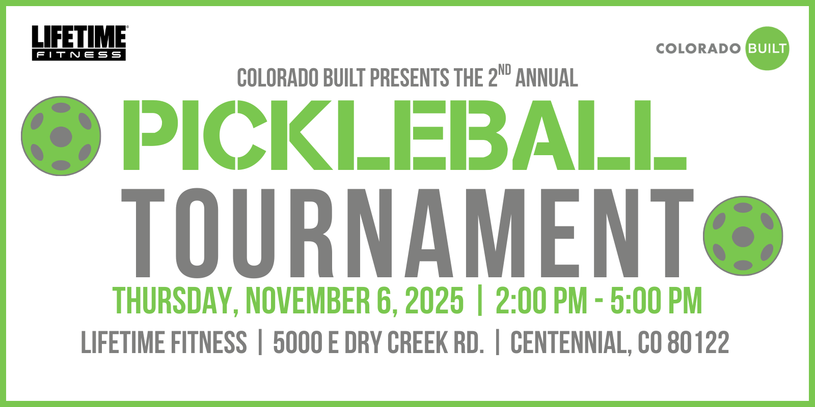 2025 Colorado BUILT 2nd Annual Pickleball Tournament – Colorado Built